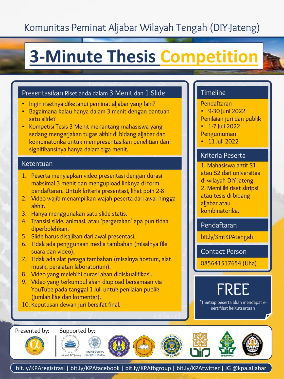 3-Minute Thesis Competition – Indonesian Algebra Society